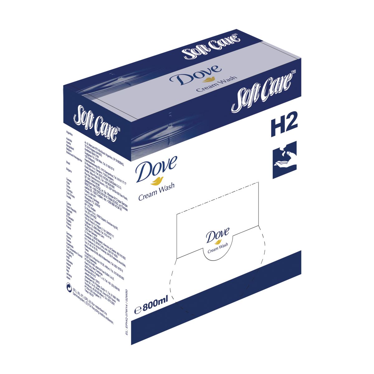 Creme Lavagem Mãos Soft Care Line Dove Cream Wash H2 - 800ml